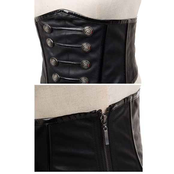 Intimates & Sleepwear | Faux Leather Rivet Steampunk Retro Boned Wide ...